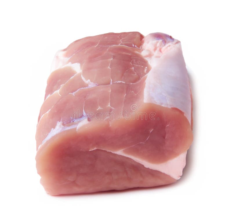 Raw pork meat on a white stock illustration. Illustration of slice ...