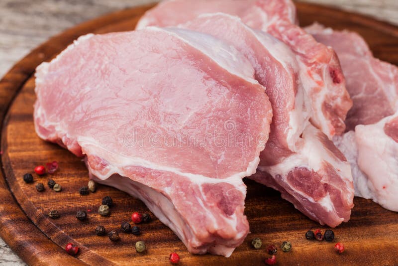 Raw pork meat stock photo. Image of slice, diet, chops - 49876622