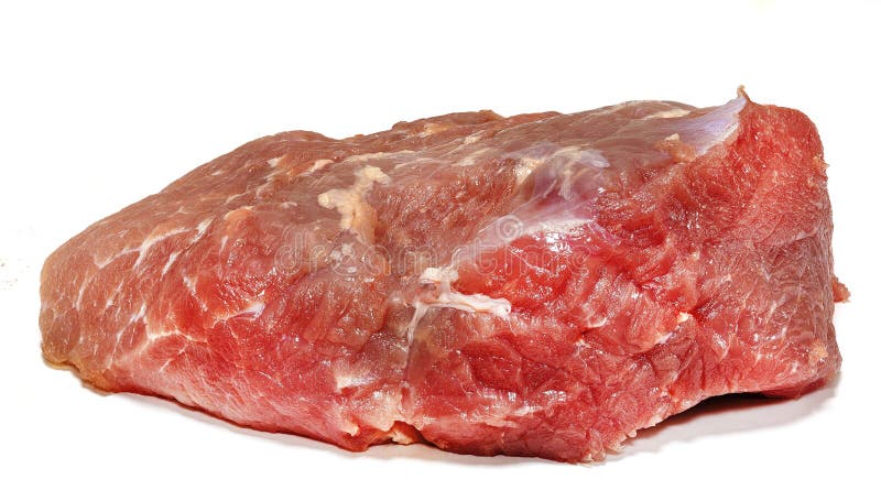 Raw Pork Neck Isolated on White Stock Image - Image of fillet, isolated ...
