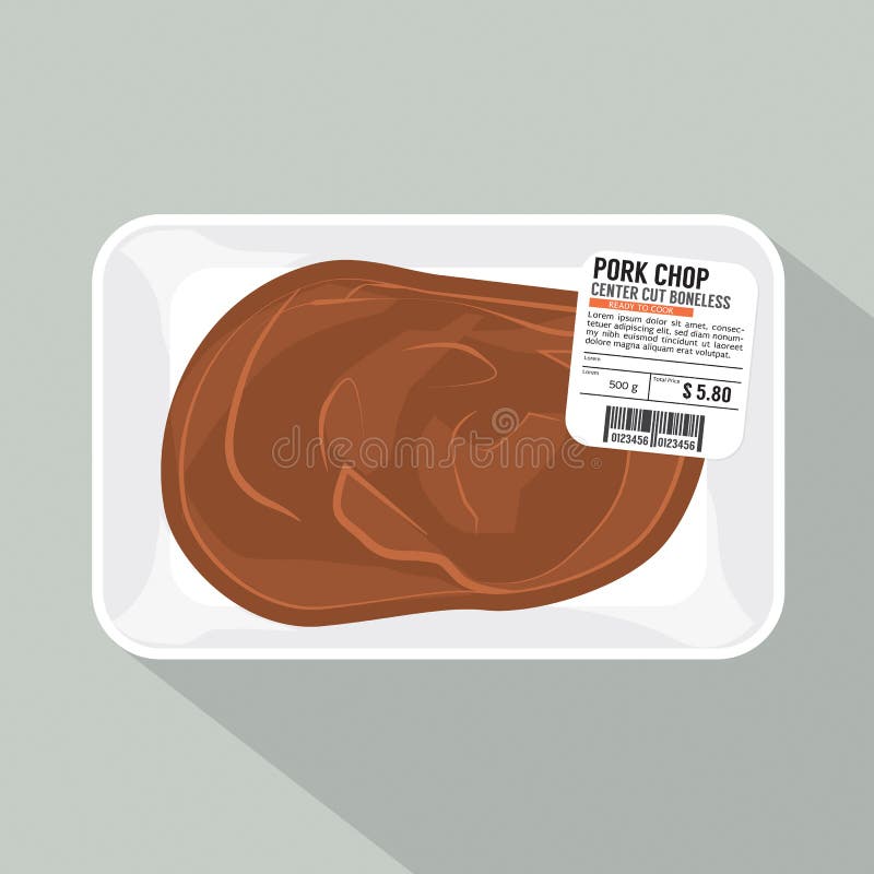 Raw Pork Pack. stock vector. Illustration of meat, vector - 69644922