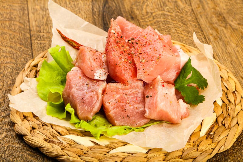 Raw pork pieces stock image. Image of protein, stew - 112235013