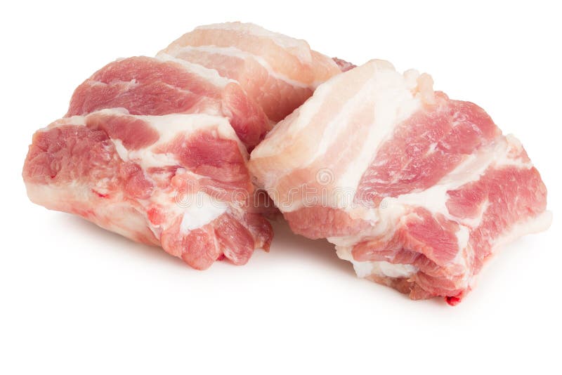 Raw Pork Ribs Isolated on White Background Stock Photo - Image of ...