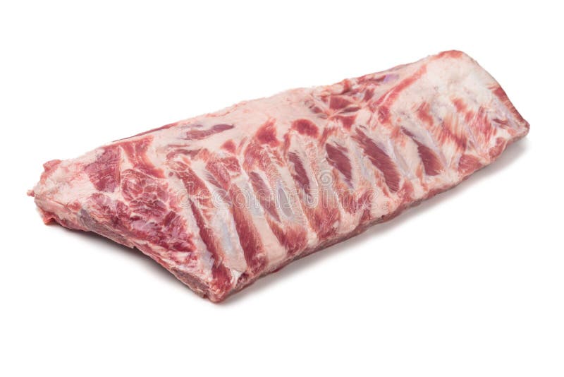Raw Pork Ribs Isolated on White Background Stock Photo - Image of ribs ...