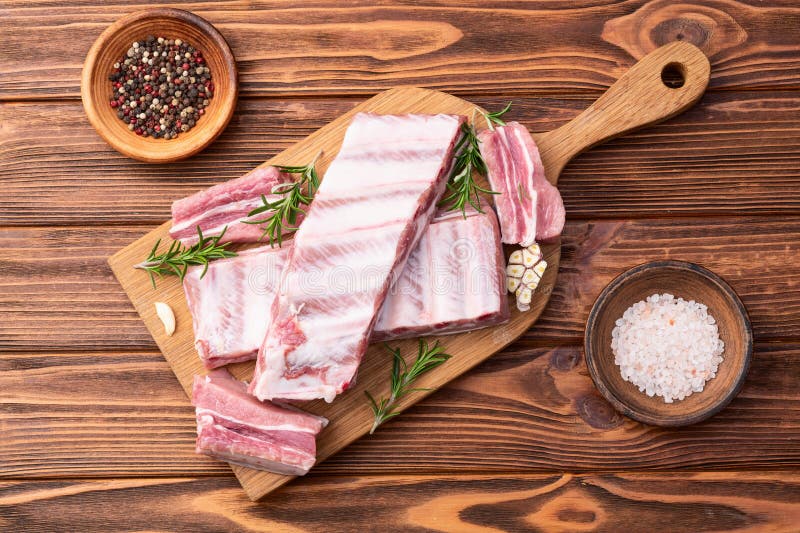 Raw Pork Ribs Photography . Top View Stock Photo - Image of bone ...
