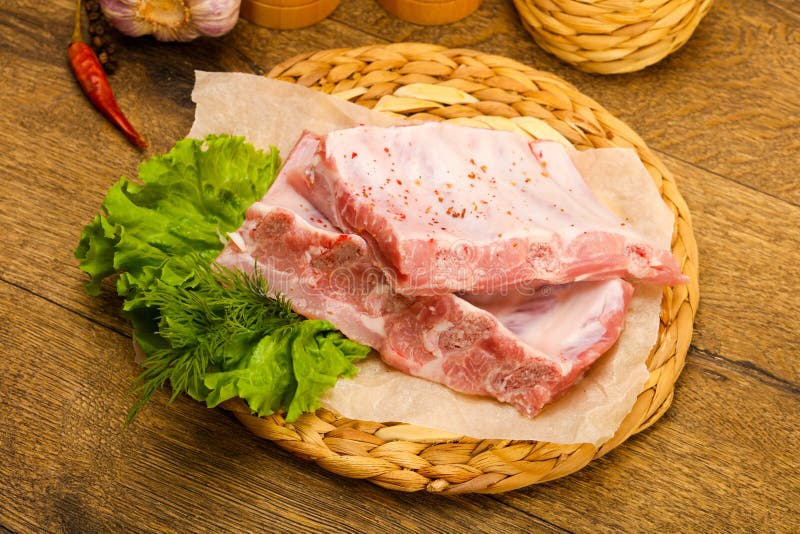 Raw pork ribs stock photo. Image of butcher, ribs, uncooked - 112180586