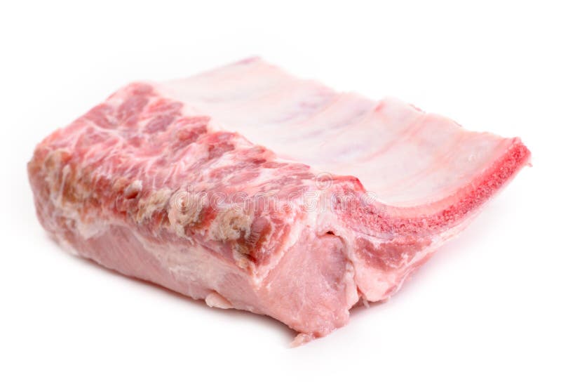 Raw Pork Spare Ribs Isolated on White Stock Photo - Image of white ...