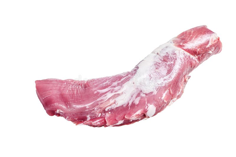 Raw Pork Tenderloin Meat. Isolated on White Background. Stock Photo ...