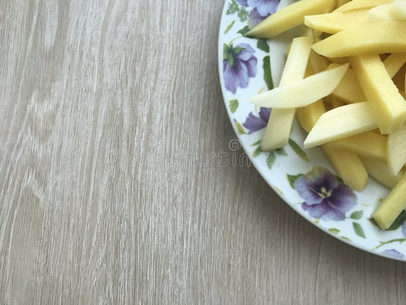 Raw Potatoes Cut for Making French Fries Stock Image - Image of food ...