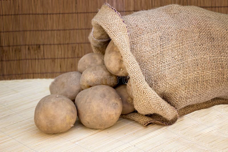 Potatoes in a sack stock image. Image of sack, ripe, potato - 30241059