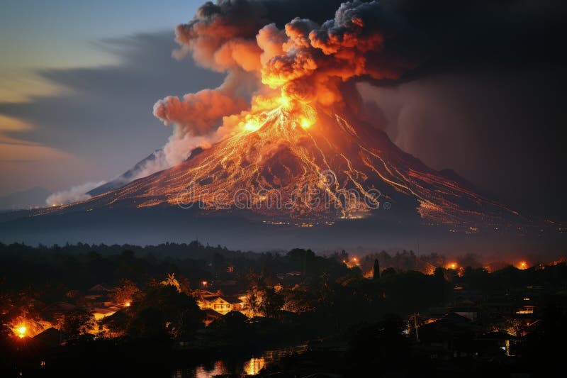 Raw Power and Beauty of an Active Volcano, with Molten Lava Flowing ...