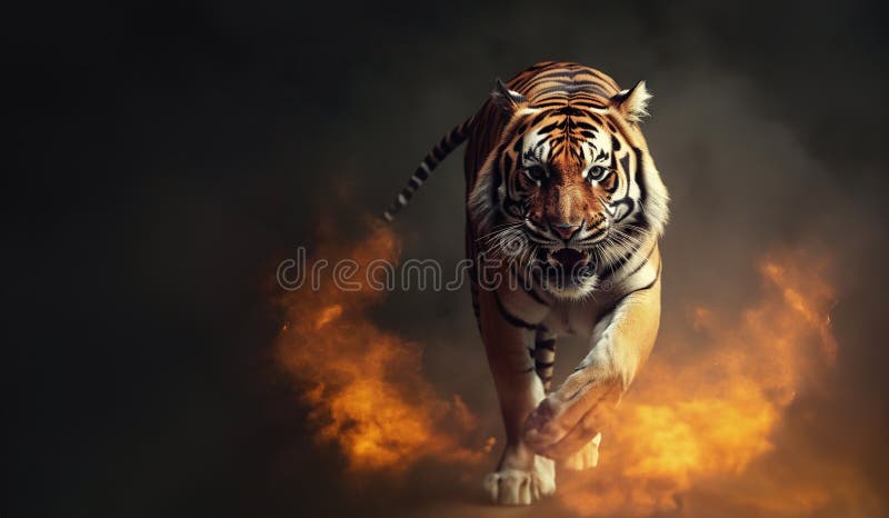 Raw Power Unleashed Majestic Tiger in a Dynamic Jumping Pose. Created ...