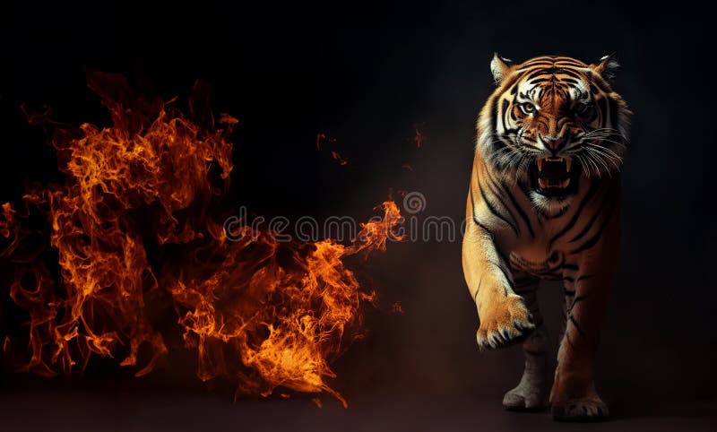 Raw Power Unleashed Majestic Tiger in a Dynamic Jumping Pose. Created ...