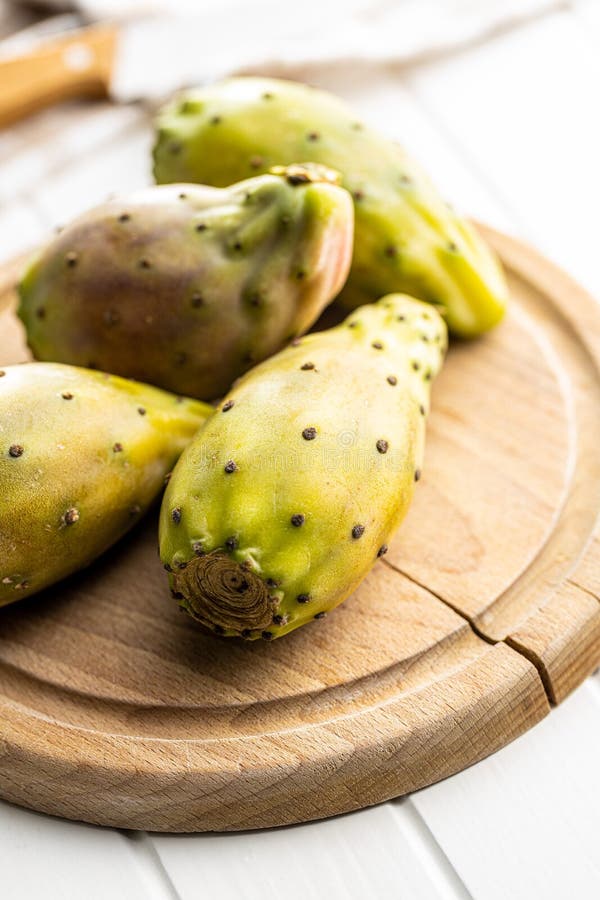 Raw Prickly Pears. Opuntia or Indian Fig Cactus Stock Photo - Image of ...