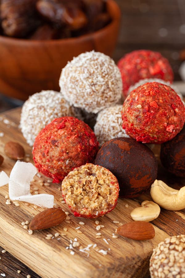 Raw Protein Balls, Bliss Balls Stock Photo - Image of dates, delicious ...