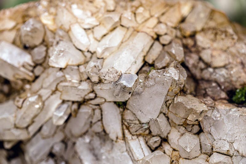 Raw Quartz Crystals in a Mine, Gemstones before Mining Stock Image ...