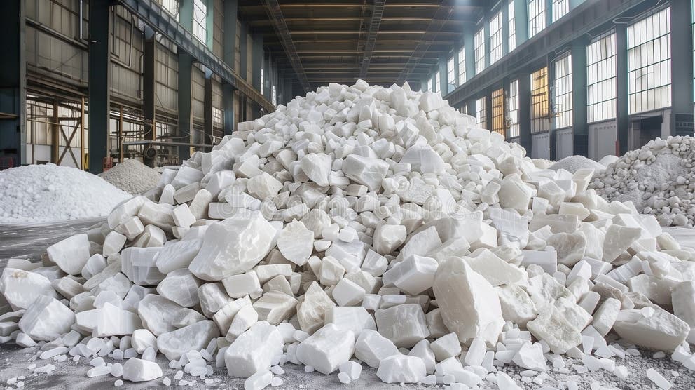 Raw Quartz Piles in Silicon Processing Plant Stock Illustration ...