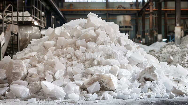 Raw Quartz Piles in Silicon Processing Plant Stock Illustration ...