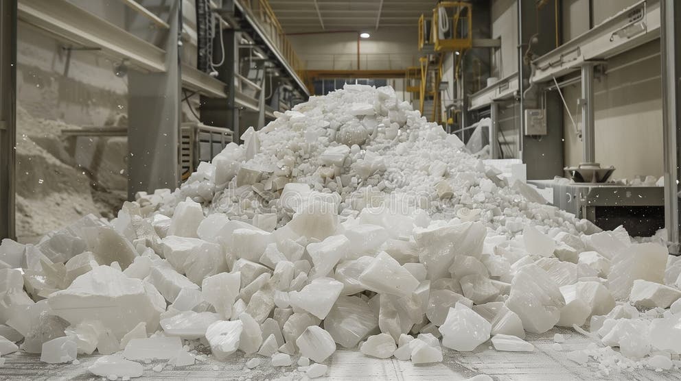 Raw Quartz Piles in Silicon Processing Plant Stock Illustration ...