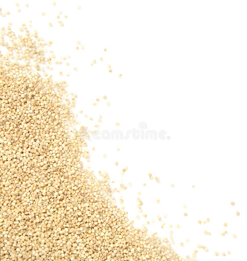 Raw Quinoa on White Background, Top View Stock Image - Image of seeds ...