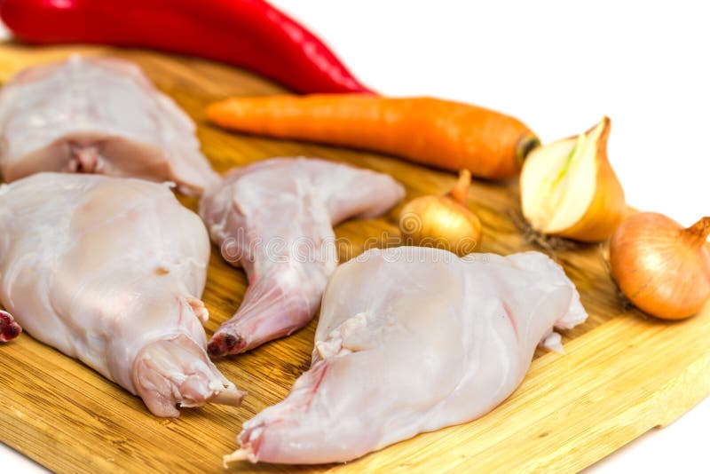 Raw rabbit stock photo. Image of meal, carrot, onion - 61949726