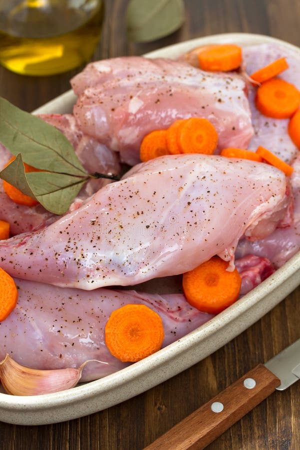 Raw Rabbit with Black Pepper Stock Image - Image of healthy, uncooked ...