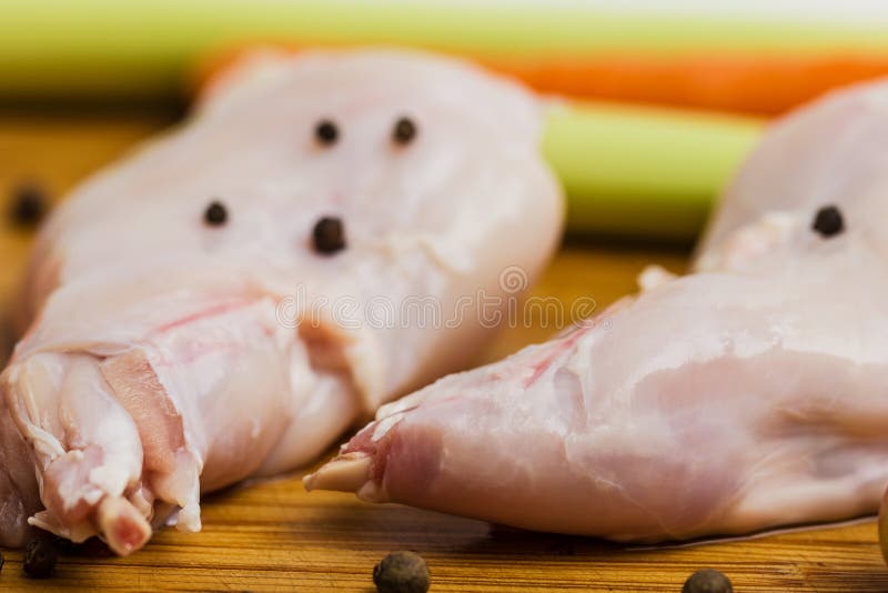 Raw rabbit meat stock image. Image of diet, health, lettuce - 19563153