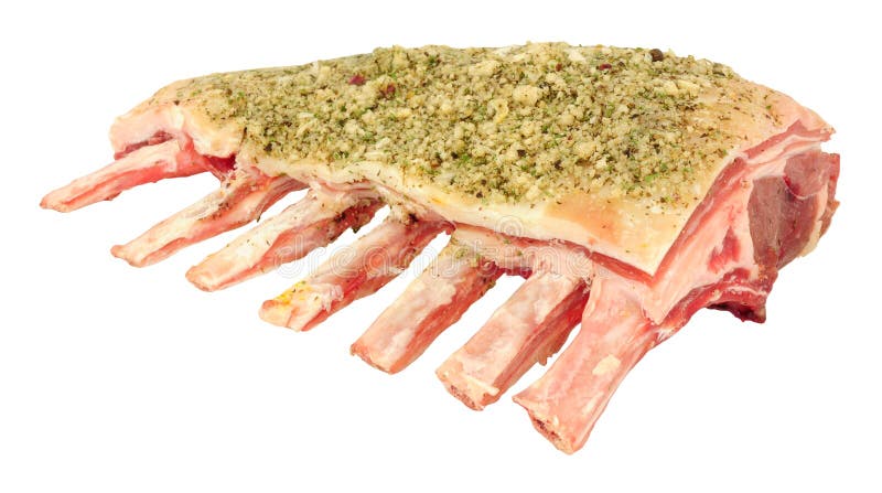Raw Rack of Lamb Cutlets stock image. Image of uncooked - 79087921