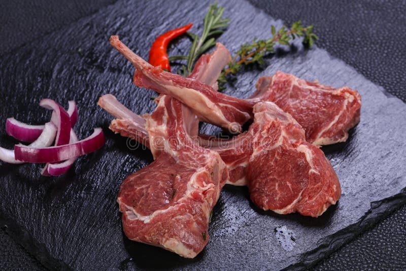 Raw rack of lamb stock image. Image of cooking, lamb - 152841303