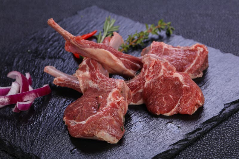 Raw rack of lamb stock image. Image of background, cutlet - 196589071