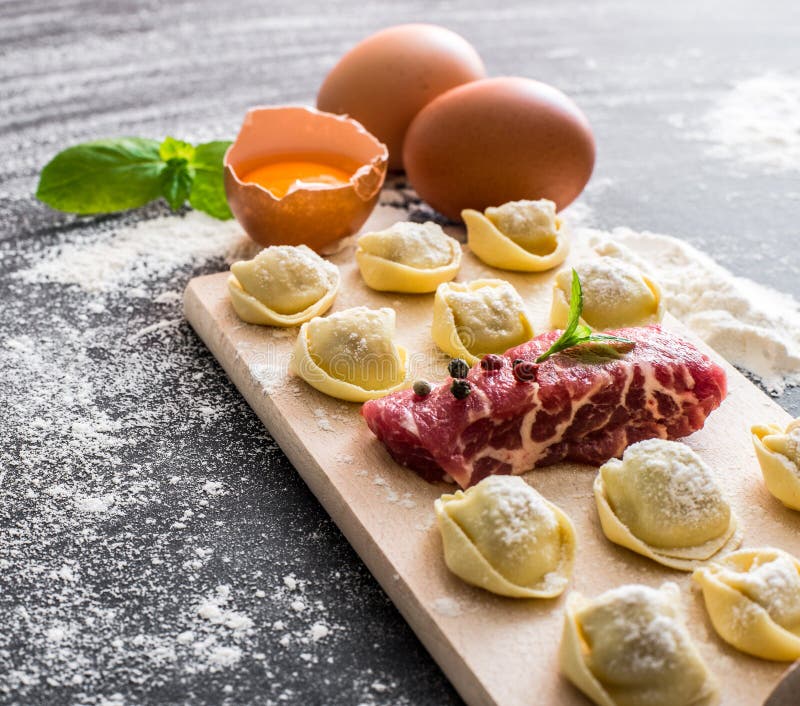 Raw ravioli stock photo. Image of cheese, healthy, beef - 47614520