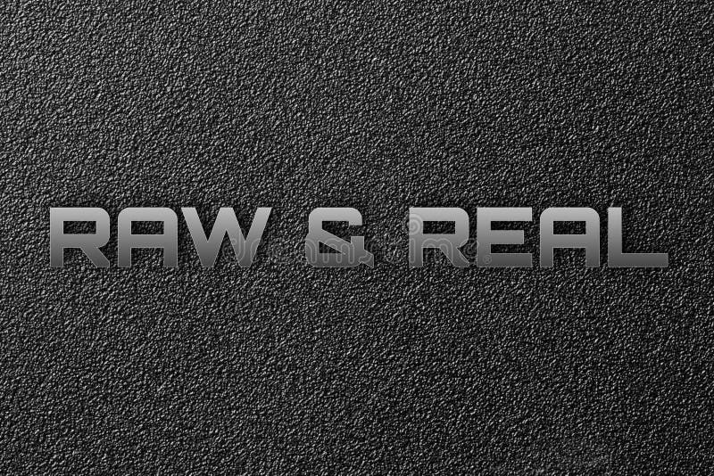 Raw and real written in 3d stock illustration. Illustration of black ...