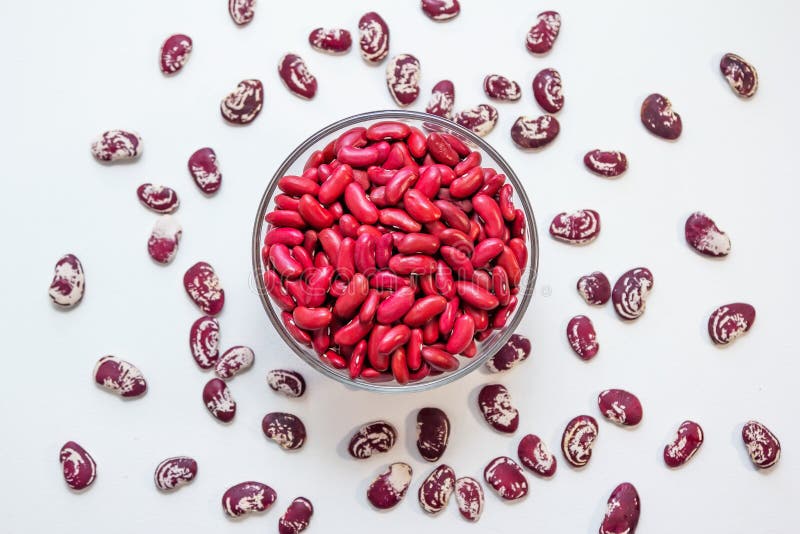 Raw Red Beans in a Glass Bowl Stock Photo - Image of bowl, white: 186854454