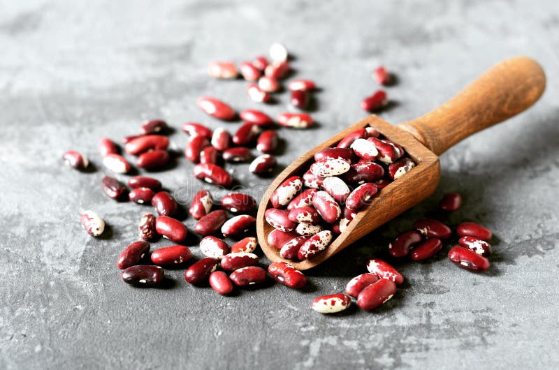 Raw Red Beans on a Gray Background Stock Image - Image of legume ...
