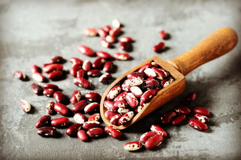Raw Red Beans on a Gray Background Stock Photo - Image of background ...