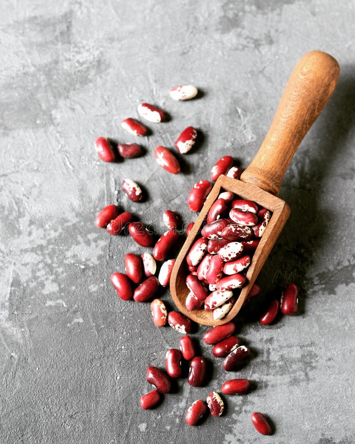 Raw Red Beans on a Gray Background Stock Image - Image of close, fiber ...