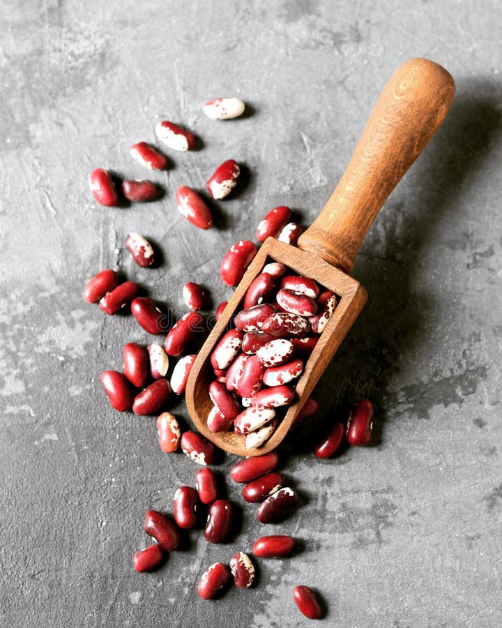 Raw Red Beans on a Gray Background Stock Image - Image of healthy ...
