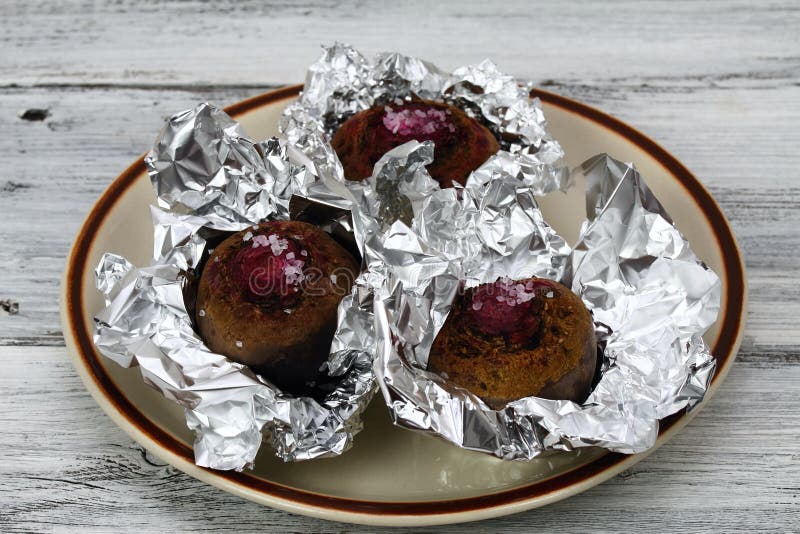 Raw Red Beet Prepared for Baking in the Oven Stock Image - Image of ...