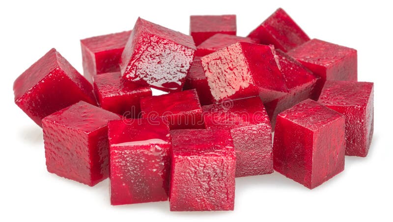 Raw Red Beetroot Cubes Isolated on White Background Stock Image - Image ...