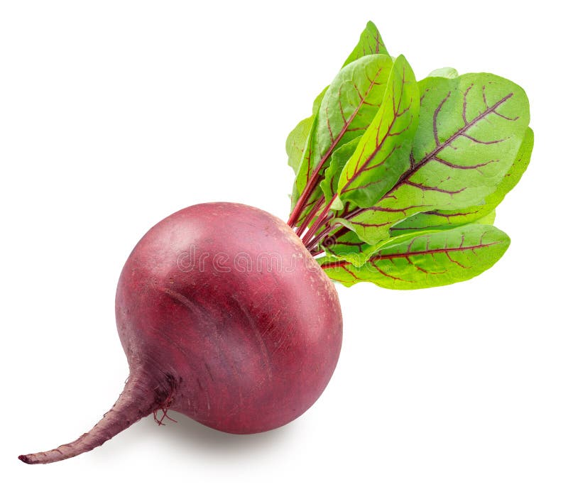 Raw Red Beetroot with Beetroot Leaves on White Background. File ...
