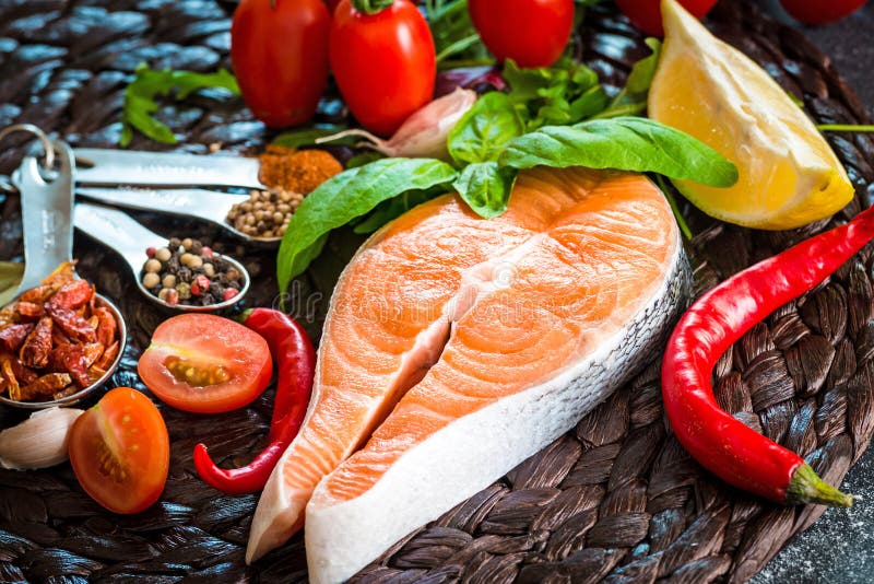 Raw red fish stock photo. Image of ripe, orange, health - 50749896