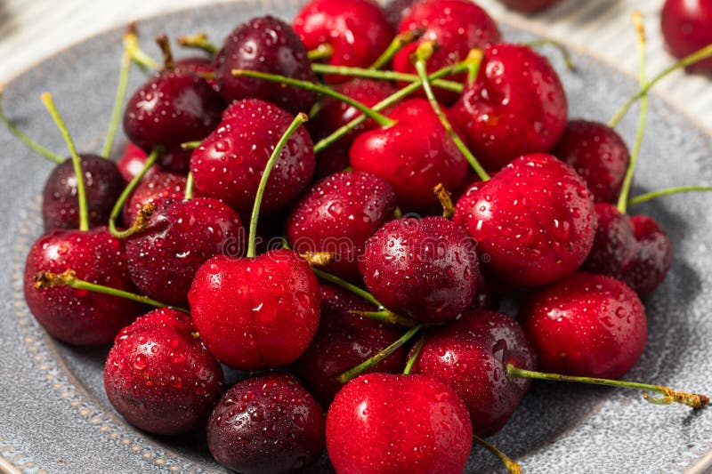 Raw Red Organic Cherries stock photo. Image of vegetarian - 329929580