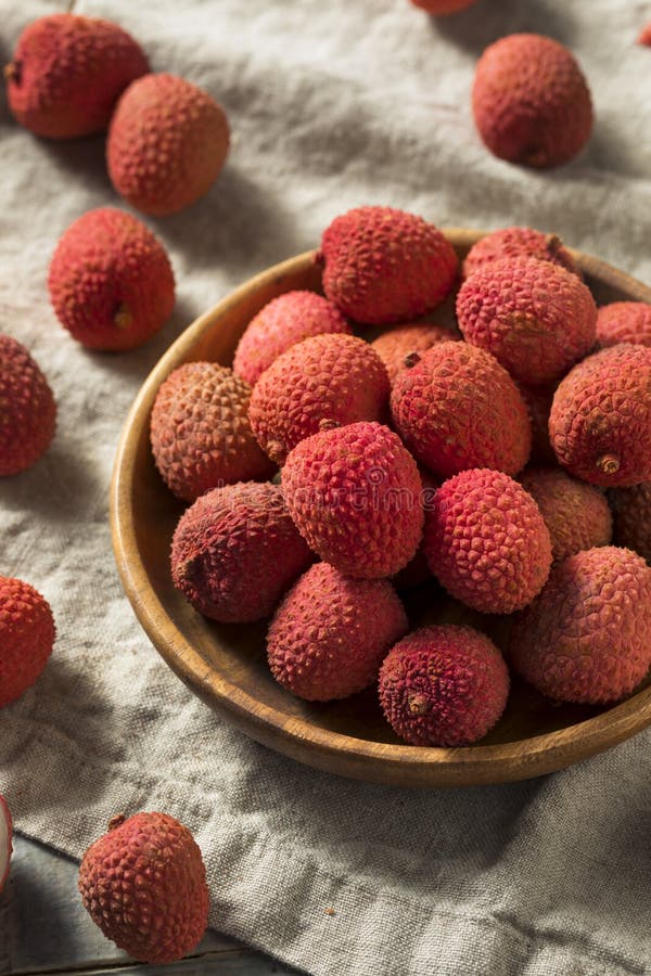 Raw Red Organic Lychee Fruit Stock Photo - Image of brown, diet: 119029796