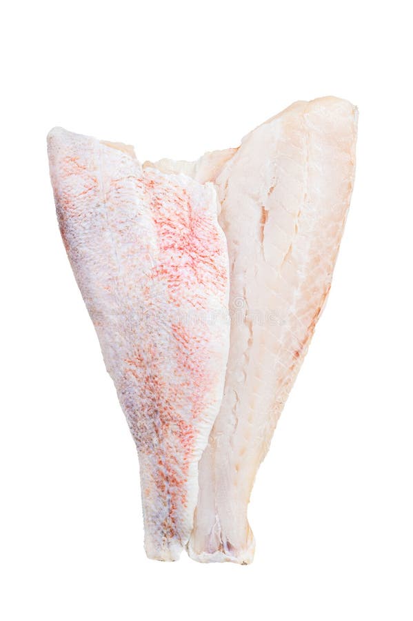 Raw Red Perch Fillet, Redfish Fish Meat. Isolated, White Background ...