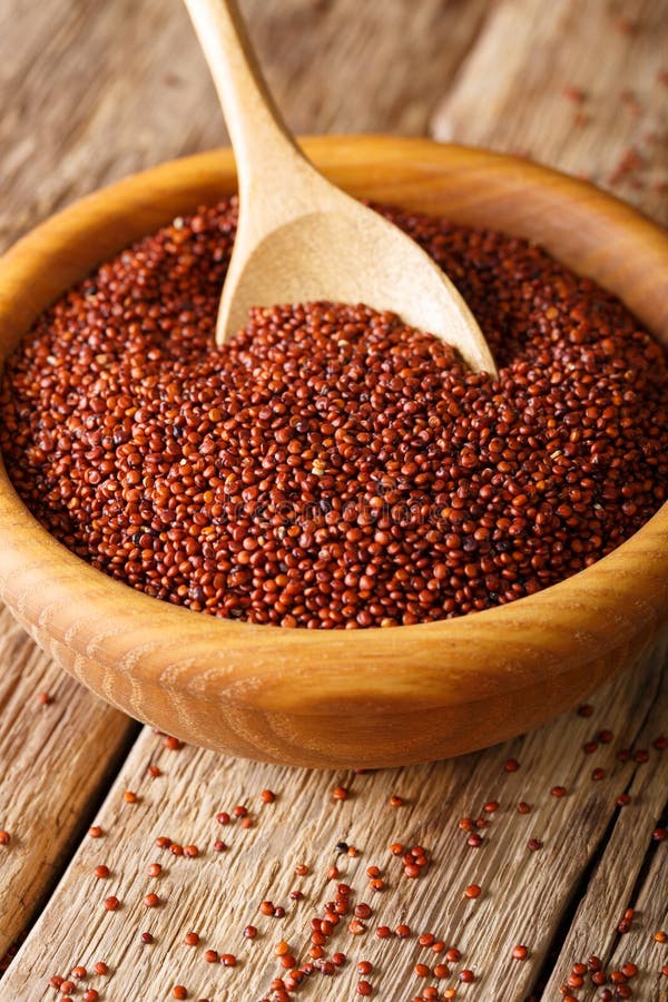 Dry Red Quinoa Close Up Wooden Bowl Vertical Stock Photos - Free ...
