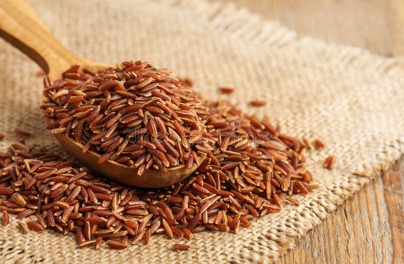 Raw red rice stock image. Image of ethnicities, organic - 61962063