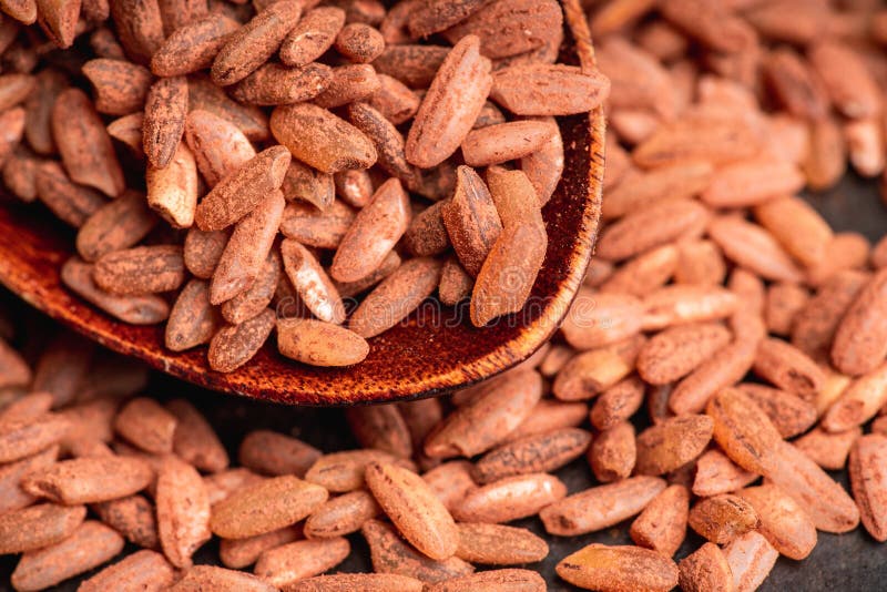 Raw Red Rice Dev-zira on the Kitchen Table Stock Image - Image of asian ...