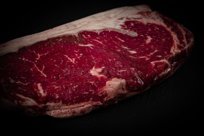 Raw Ribeye Beef Steak. Texture of Marble Meat Stock Photo - Image of ...