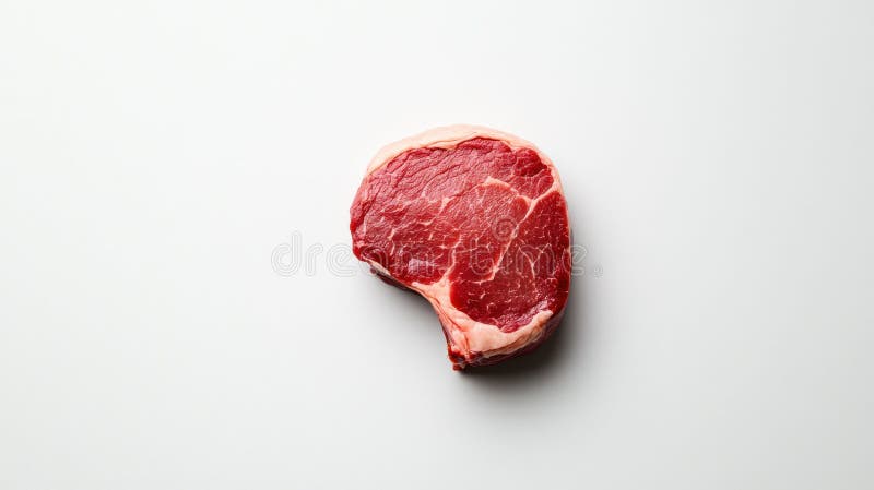Raw Ribeye Steak Isolated on White Background Stock Illustration ...