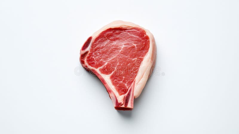 Raw Ribeye Steak Isolated on White Background Stock Illustration ...
