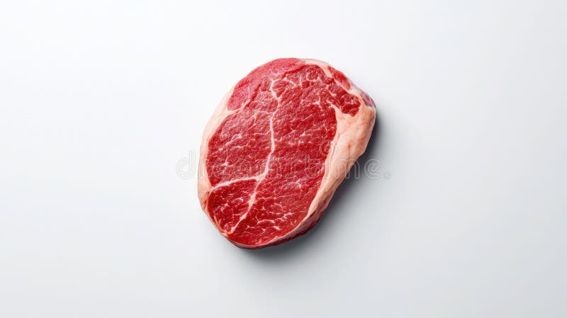 Raw Ribeye Steak Isolated on White Background Stock Illustration ...